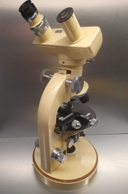 MICROSCOPE STÉRÉO BINOCULAIRE WILD HEERBRUGG M11 Swiss Made 1950+lampe ...