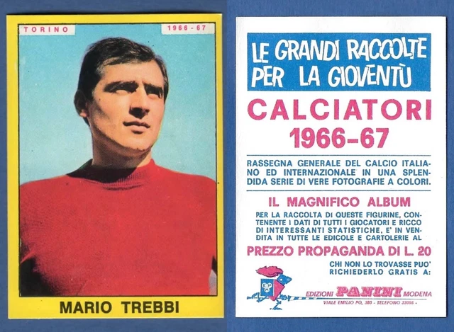 FIGURINA CALCIATORI PANINI 1966/67 - Nuova/New - Trebbi - Torino EUR 1 ...