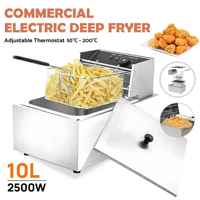 DEEP FRYER 10L Stainless Steel Basket Electric Commercial Fat Chip ...