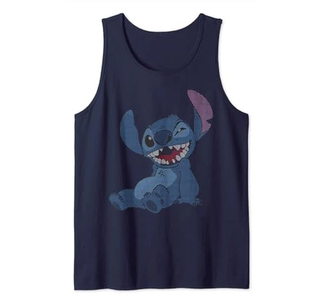 (TG. S) DISNEY Lilo & Stitch Halftone Stitch Portrait Canotta - NUOVO ...