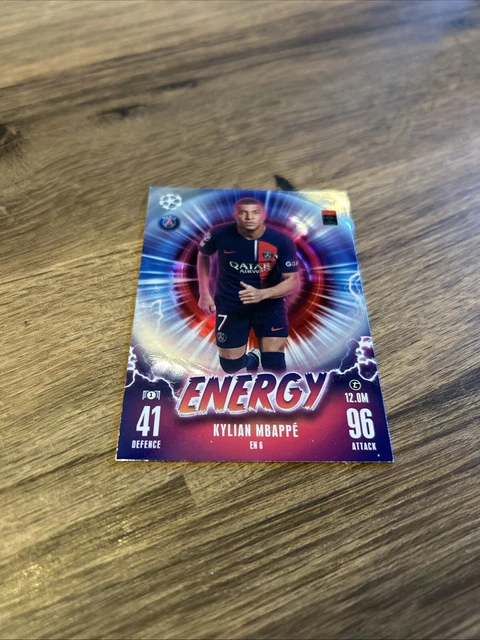 MATCH ATTAX 2023/24 Psg Kylian Mbappe Energy Card En6 Great Condition £ ...
