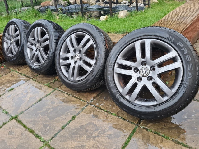GENUINE VW GOLF MK6 Jetta 16" Alloy Wheels Good Tyres 205/55/16 5x112 £ ...