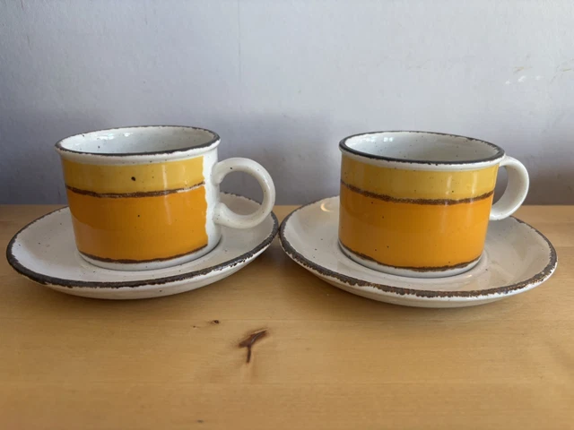 MIDWINTER SUNSHINE CUPS and saucers x 2 £16.15 - PicClick UK