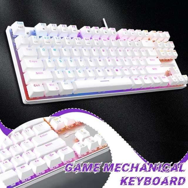 WIRED HOT SWAPPABLE Mechanical Gaming Keyboard Coiled RGB Backlighting ...