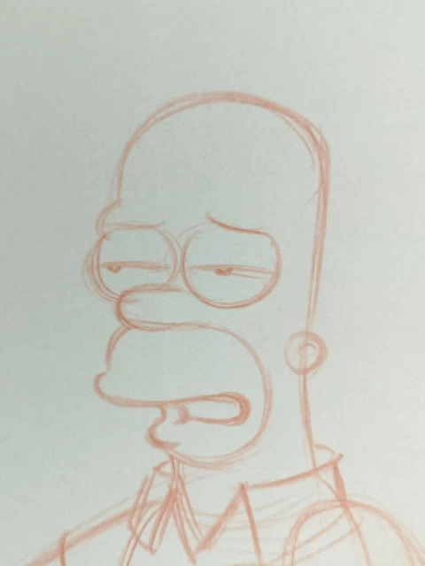 HAIRLESS HOMER SIMPSON Production Animation Drawing The Simpsons ...