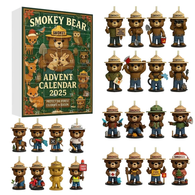 CHRISTMAS ADVENT CALENDAR 24 Day Acrylic Box With Cartoon Decor For ...