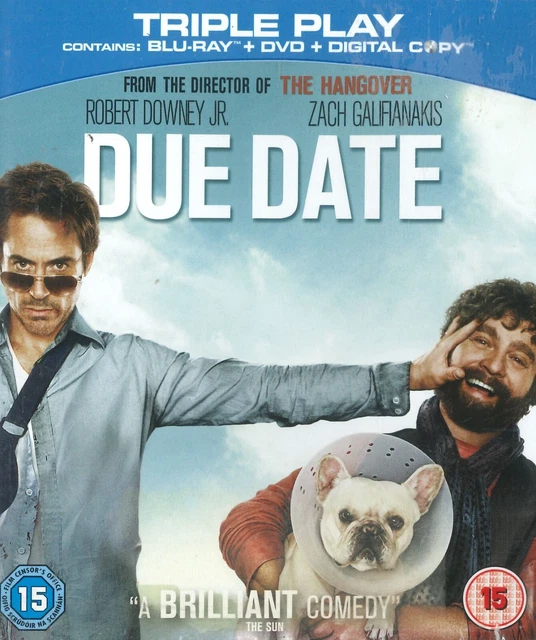 DUE DATE (2010) Blu-ray, Triple Play, Robert Downey Jr., Zach ...