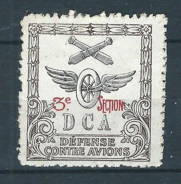 FRANCE AVIATION VIGNETTE DELANDRE 3 ème section DCA poster stamp wwi ...