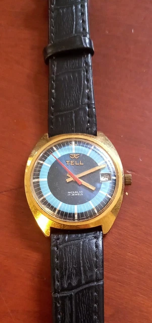 VINTAGE TELL 17 RUBIS SWISS MADE INCABLOC WATCH RARE Hand Winding ...