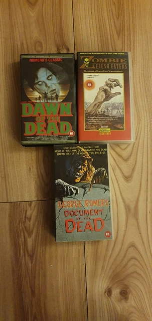 3 X GEORGE Romero Horror VHS Dawn Of The Dead, Zombie Flesh Eaters £37.12 - PicClick UK