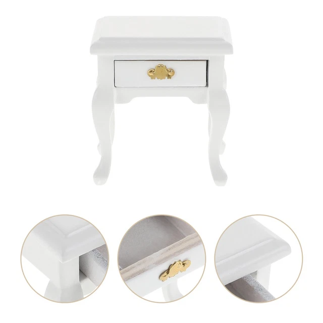 MINI HOUSE DECOR Furniture Dollhouse Bedside Table Bedroom Accessory £9 ...
