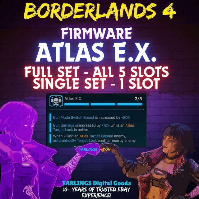 BORDERLANDS 4 (BL4) 🎉 ATLAS E.X. - FIRMWARE ITEM SLOTS ALL 5 or ANY 1 ...