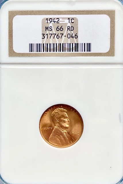 1942 LINCOLN WHEAT Small Cent 1C, MGC MS 66 rouge (RD) EUR 22,97 - PicClick FR