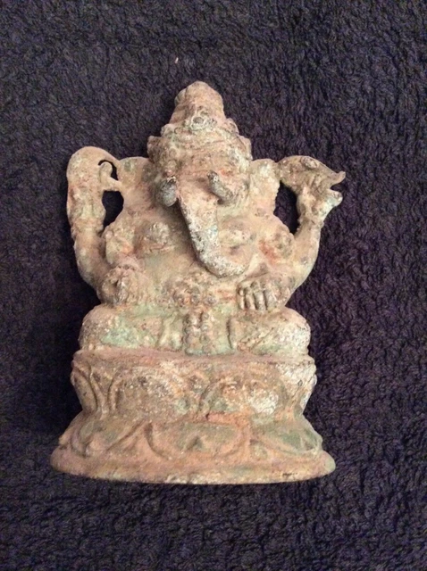 RARE ANCIENNE STATUE de Ghanesh de temple - bronze . Inde début XIX EUR ...