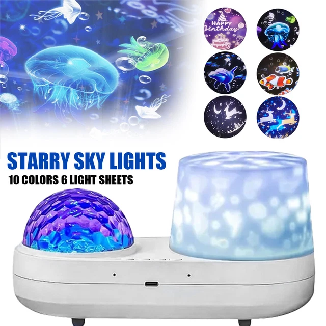 STAR GALAXY NIGHT Light W/ 360° Rotation Ocean Jellyfish Lamp Projector ...