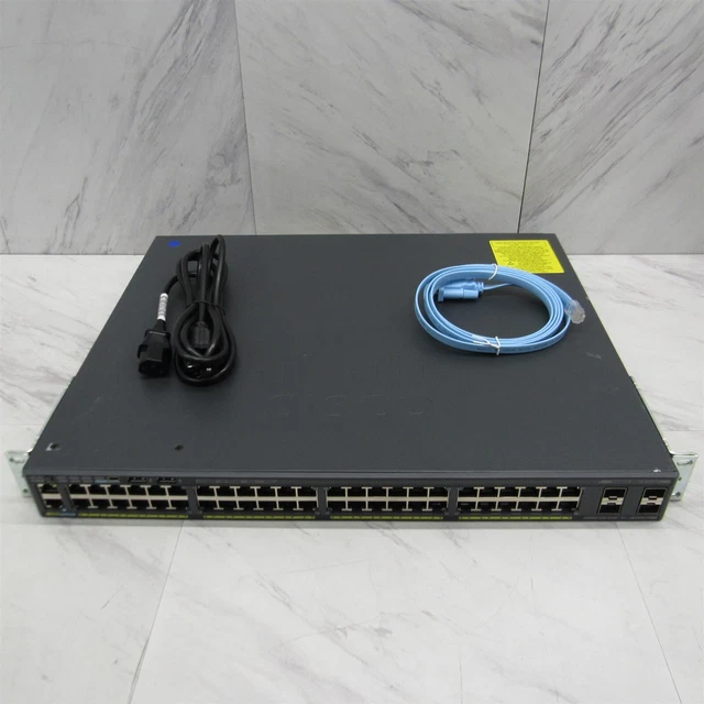 CISCO 2960-X 48-PORT Gigabit Switch WS-C2960X-48FPS-L w/ 1U Ears ...