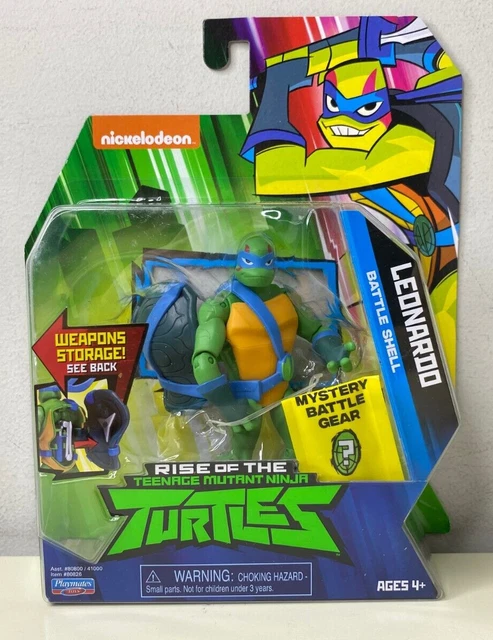 RISE OF THE TMNT Nickelodeon LEONARDO BATTLE SHELL New Action Figure ...