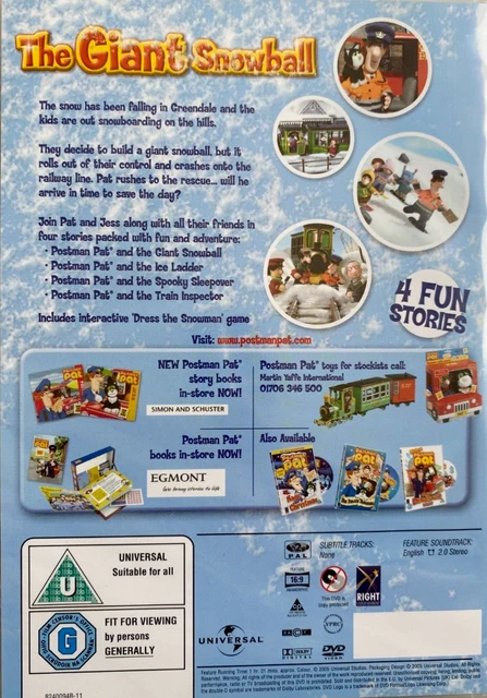 POSTMAN PAT AND The Giant Snowball DVD Movie Film New Sealed UK Release ...