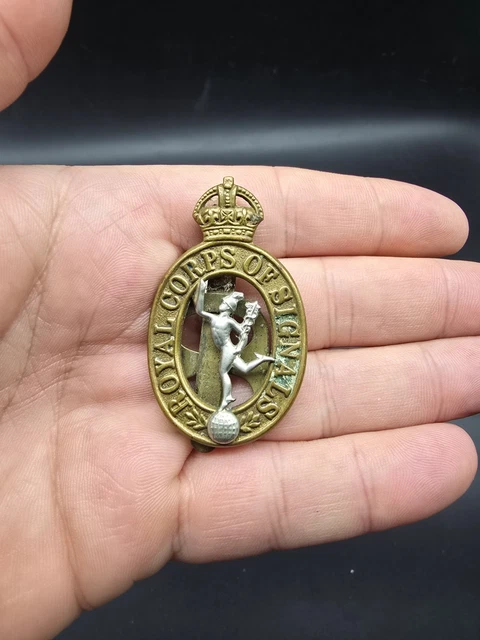 WW2 ROYAL CORPS Of Signals Cap Badge Bi Metal Slider £9.80 - PicClick UK