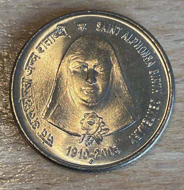 INDIA SANT'ALFONSA NASCITA Centenario 5 rupie moneta commemorativa ...