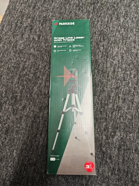 PARKSIDE SELF-LEVELLING CROSS Line Laser Level With Tripod Stand New ...
