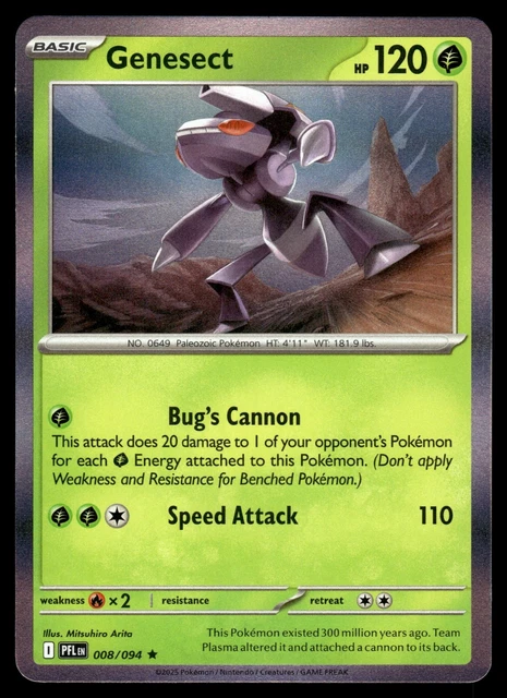 GENESECT - 008/094 Rare Phantasmal Flames Pokemon Holo NM $1.50 ...