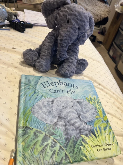 JELLYCAT I AM Medium Fuddlewuddle Elephant New With Tag With Hardbook ...