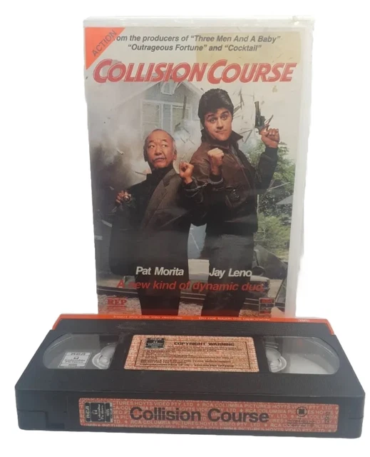 COLLISION COURSE VHS 1989 Action Comedy Pat Morita Jay Leno Ex-Rental Big Box $7.95 - PicClick AU