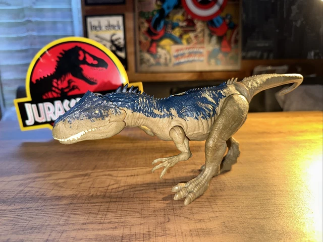 JURASSIC WORLD ALLOSAURUS Roar Attack Blue Cretaceous Dino Escape Sound ...