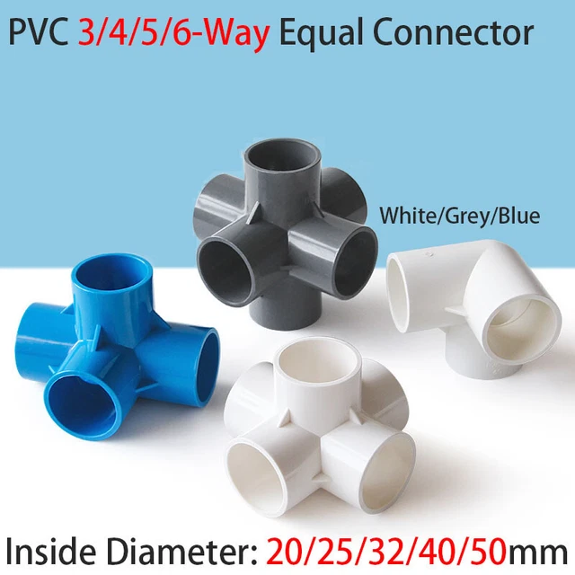 PVC 3/4/5/6-WAY EQUAL Connector Socket Pressure Pipe Fittings ID:20 ...