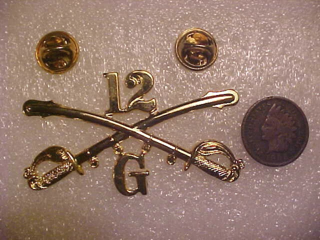 CIVIL WAR HAT Pin 12 G Cavalry Regimental & Company Insignia NOS £10.43 ...
