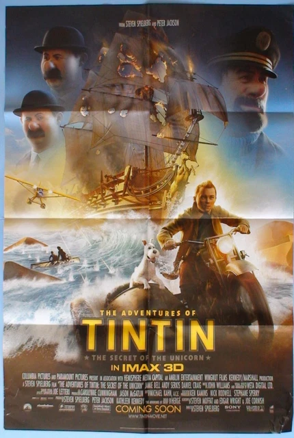MOVIE POSTER=THE ADVENTURES of TINTIN-The Secret of The Unicorn DS=dir.Steven Sp $140.25 ...