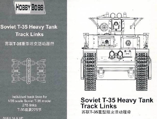 HOBBYBOSS TANK TRACKS Soviet T-35 Heavy Tank Links 1:35 Model NEW Kit £ ...