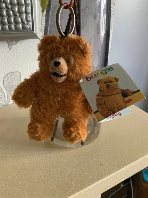 RAINBOW BUNGLE KEYRING Key Fob Attachable Clasp Plush Golden Bear 1972 ...