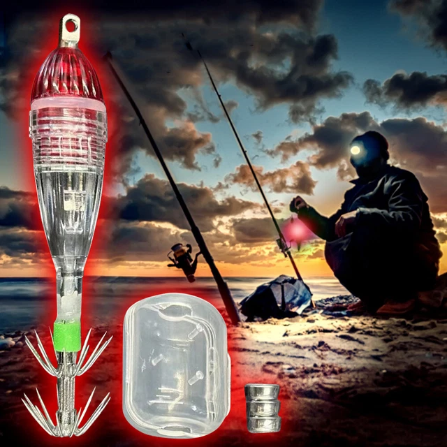 LUCE ESCA PESCA LED con gancio ombrello lampada esca lampeggiante per ...