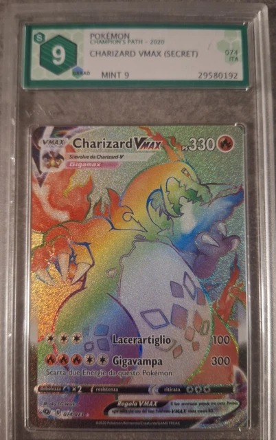 CHARIZARD VMAX 9 GRAAD ITA Hyper Rare Secret Future Champions 074/073 ...