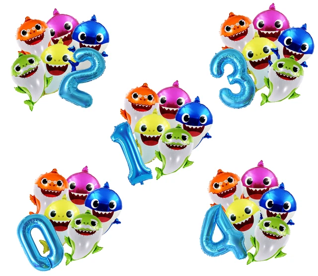 BABY SHARK BALLOON Helium Foil latex balloon Kids Birthday Party ...