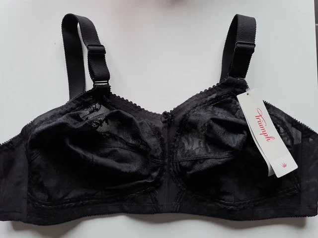 TRIUMPH DOREEN NON Wired Full Cup Bra Black 40C £25.00 - PicClick UK
