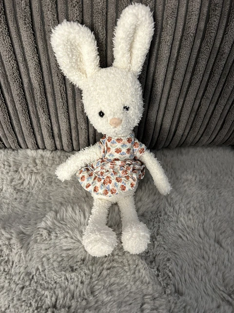 JELLYCAT POSY ROSIE Bunny, White, Soft Cuddly Toy, Rabbit in a Dress ...