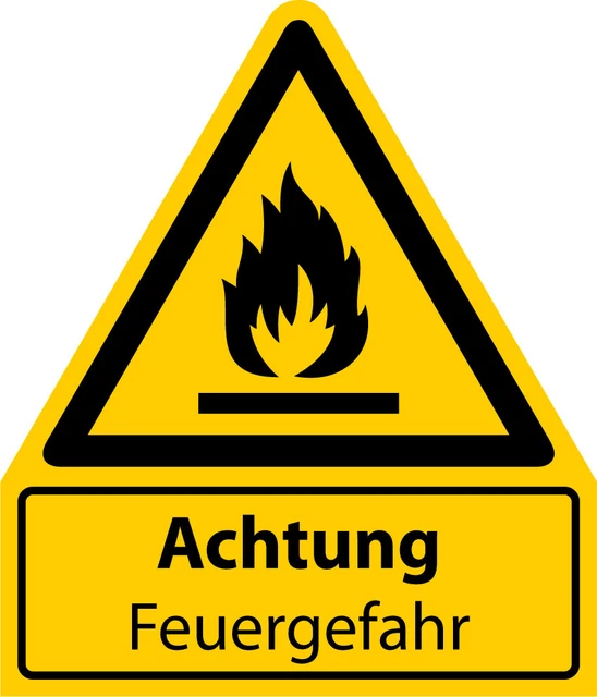 AUTOCOLLANT PANNEAU D'AVERTISSEMENT « attention risque d'incendie ...