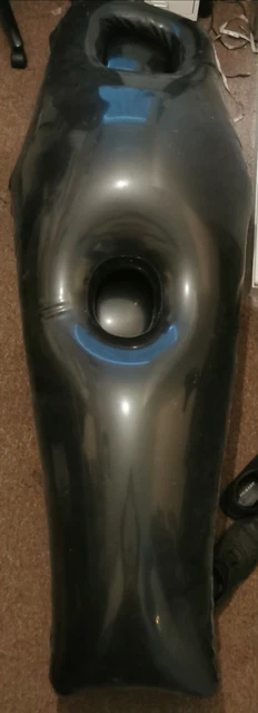 LATEX INFLATABLE BONDAGE bag sleepsack black two valve 0.4 sheeting ...
