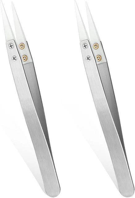 2 STÜCK KERAMIK Pinzetten Set Edelstahl Tweezers Professionell Pinzette ...