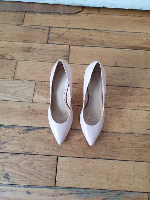TOPSHOP WOMEN'S PEACH Patent Leather Atmosphere Heels Shoes Uk Size 4 ...
