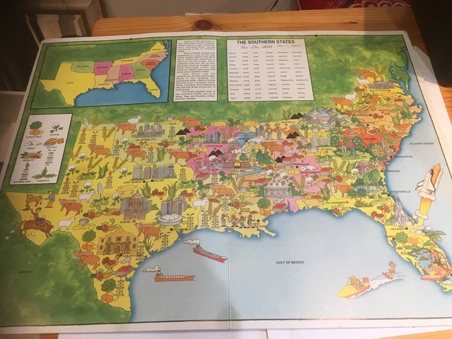 THE CHILDREN’S GIANT Atlas Map Of The USA - Booklet - Stuart Brendon ...
