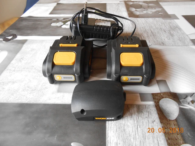 WORKZONE 20V AKKU 2er Pack mit Ladegerät Top Zustand EUR 39,00 ...