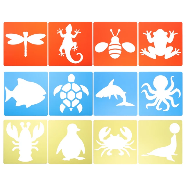 POCHOIR PEINTURE ANIMALIÈRE Gabarit De Dessin D'animaux Modèle EUR 11 ...