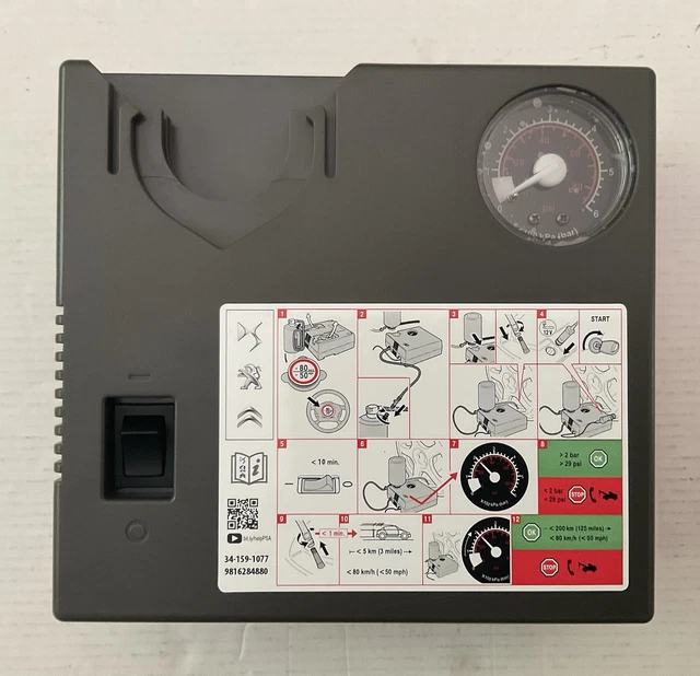 GENUINE PEUGEOT CITROEN Ds Tyre Pump Compressor Inflator 180W 15A 12V ...
