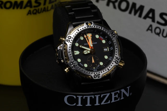 CITIZEN TAUCHERUHR SCHWARZ PVD Promaster Diver Scuba Aqualand AL0005 ...