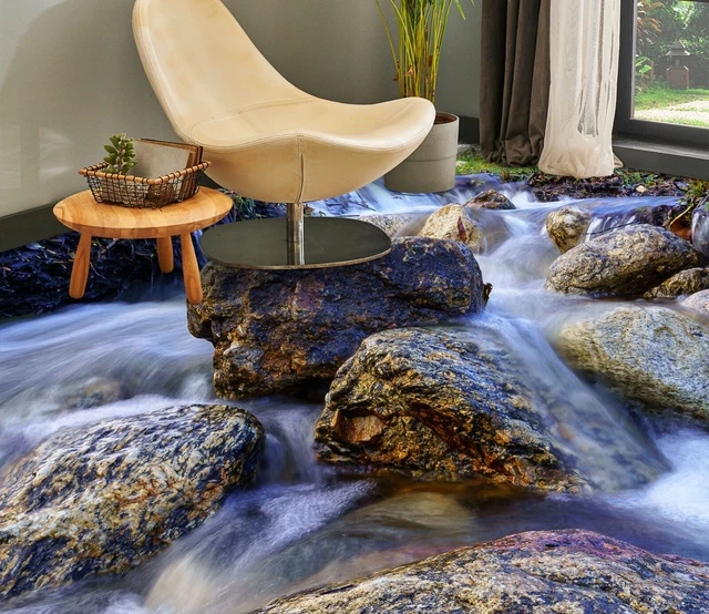 3D STONE RIVER O2970 Floor WallPaper Murals Wallpaper Mural Print AJ AU ...