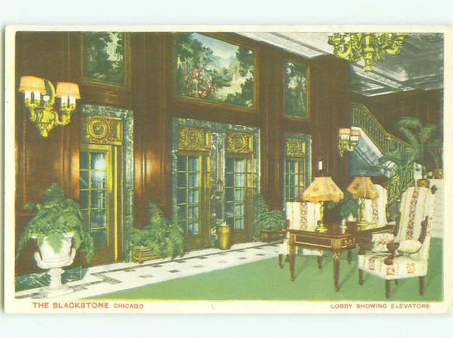 C1920 VERY EARLY ELEVATOR AT THE BLACKSTONE HOTEL Chicago Illinois IL ...